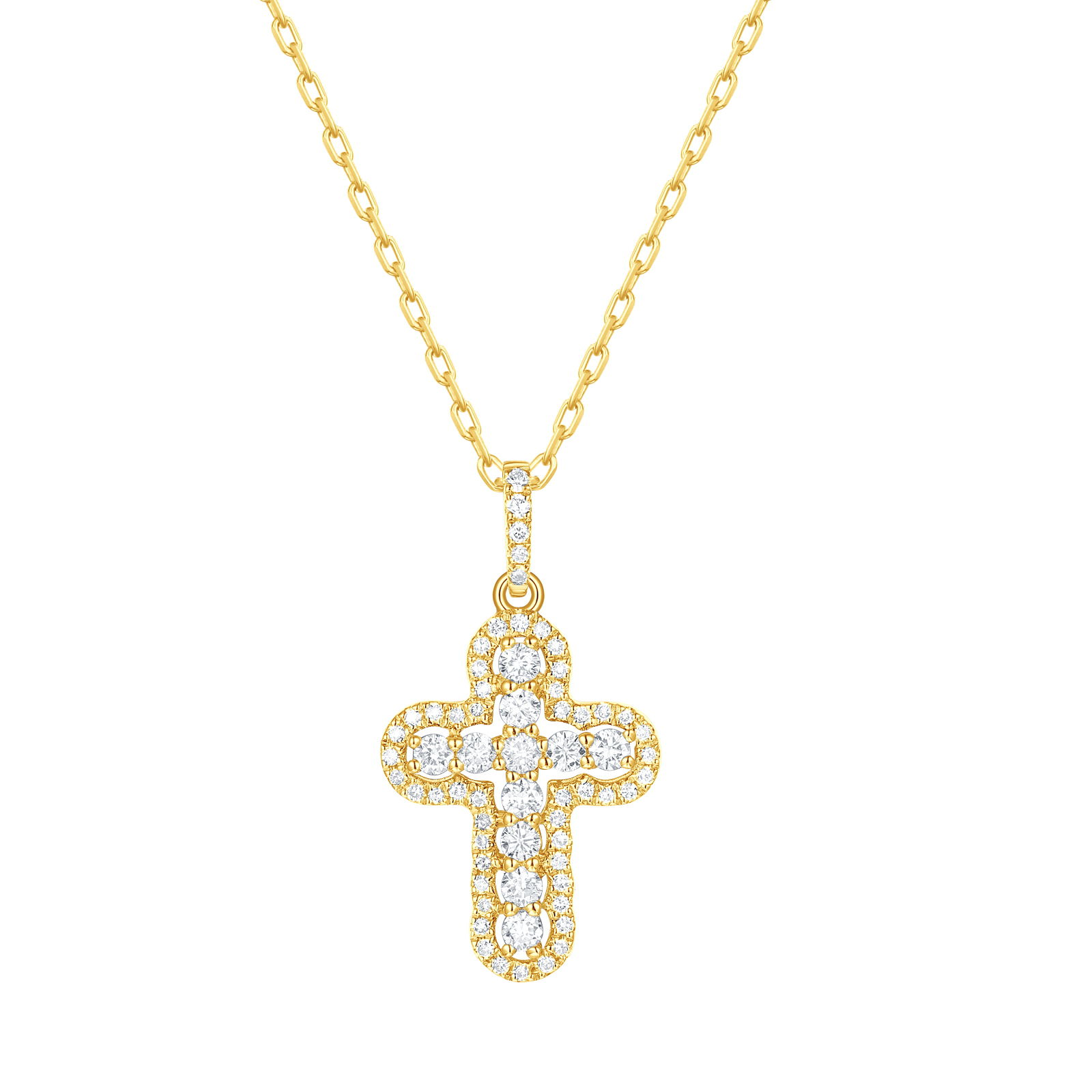 Salon Diamond Cross Pendant in Yellow Gold Maison Birks